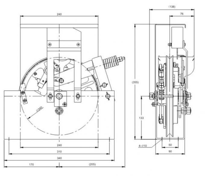 Double Way Speed Governor Elevator Safety Components , Rope wheel ...