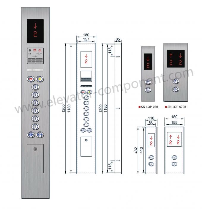 Stainelss Steel Elevator Lop Cop Panels , Senven Segment Dispaly ...