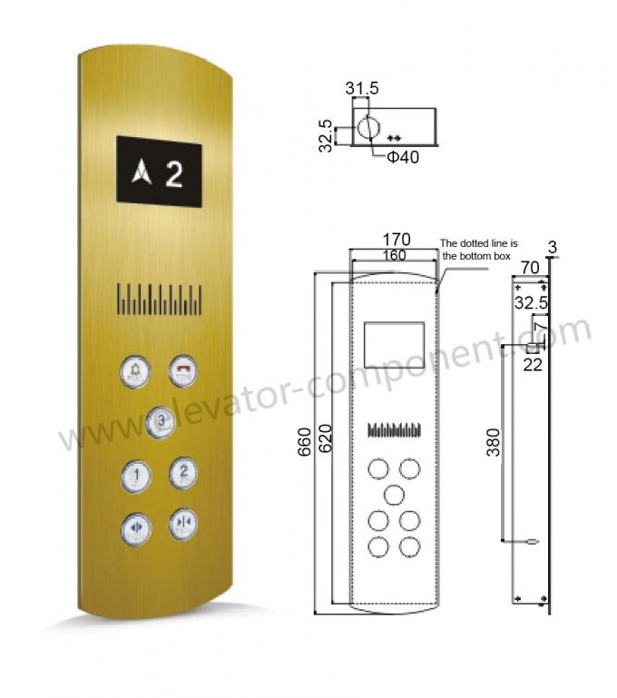 Golden Elevator Cop Lop / Elevator COP HOP LOP Push Button Panel