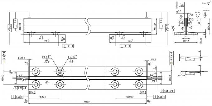Elevator Parts Machined Elevator Guide Rail High Precision Guide Rail