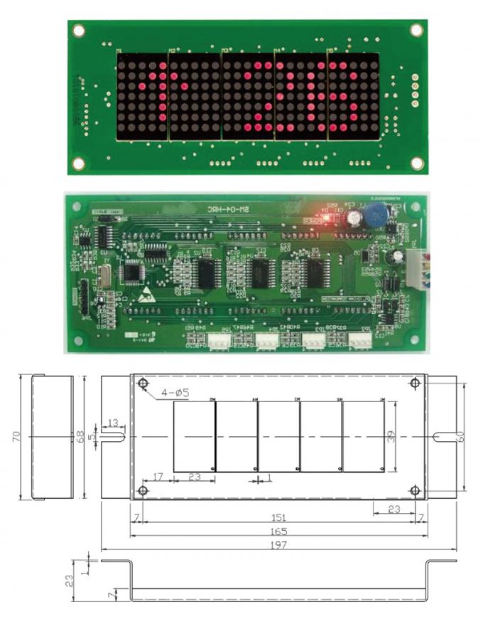 SN-SM-04-HRC Round Dot Matrix Elevator Display Panel / Board For COP