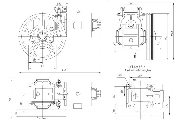 408kg Professional Vvvf Motor Elevator Traction Machine Motor