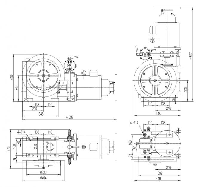 320KG Elevator Geared Traction Machine / Motor For Elevator Parts