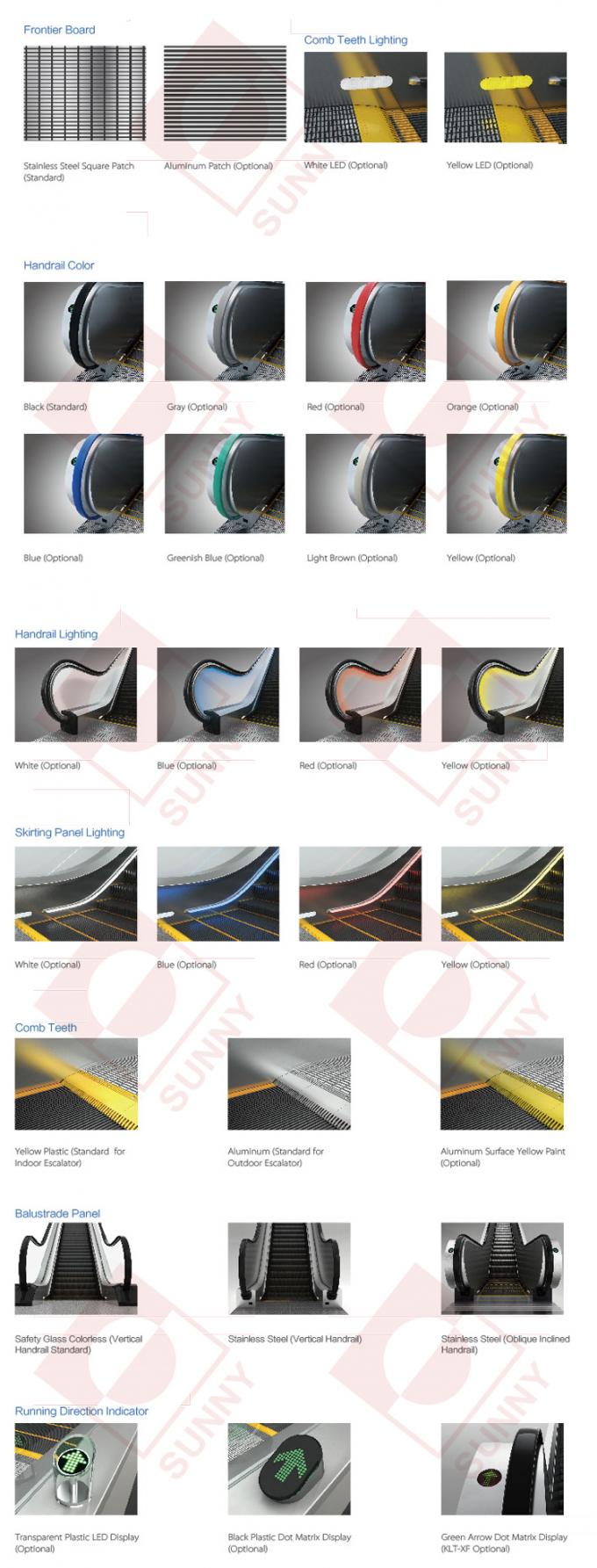 Customized Moving Walk Escalator Parts Step / Handrail Lighting ...