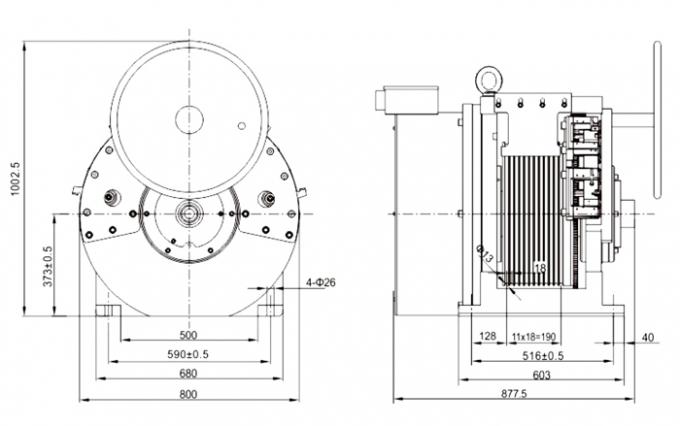 Ac380v Gearless Traction Elevator Motor High Speed With Electromagnetic ...
