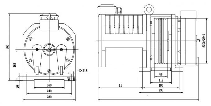 450kg Home Elevator Replacement Parts / Gearless Elevator Machine Motor