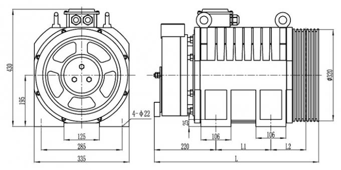380V Passenger Elevator Lift Motor / Elevator Gearless Motor Single Wrap