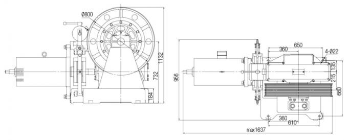 Load 5000kg Traction Elevator Components Freight Elevator Lift Traction ...