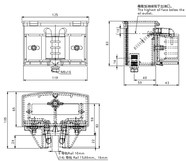 10mm Guide Rail 110ml Elevator Oil Can Elevator Oil Collector