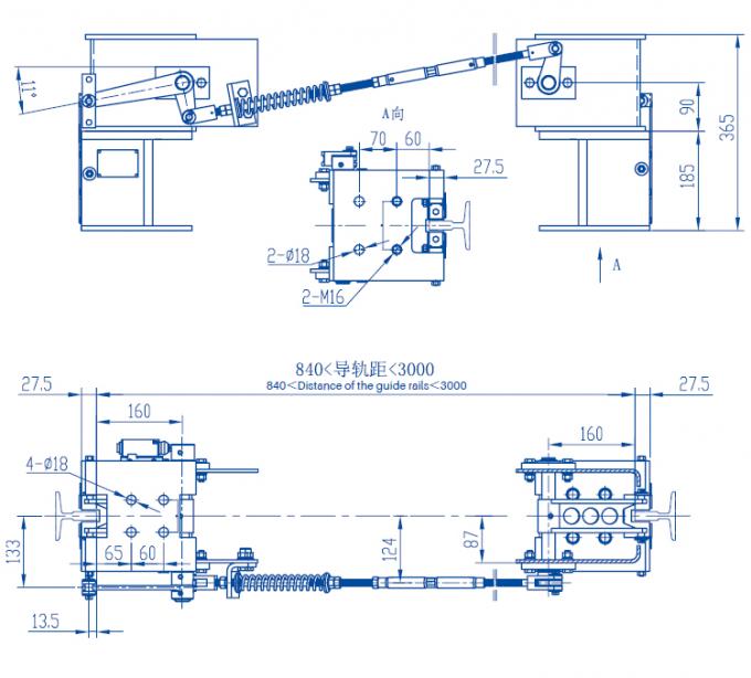 Elevator Safety Counterweight Safety Gear 1600kg Load 2.5m/S For Lift