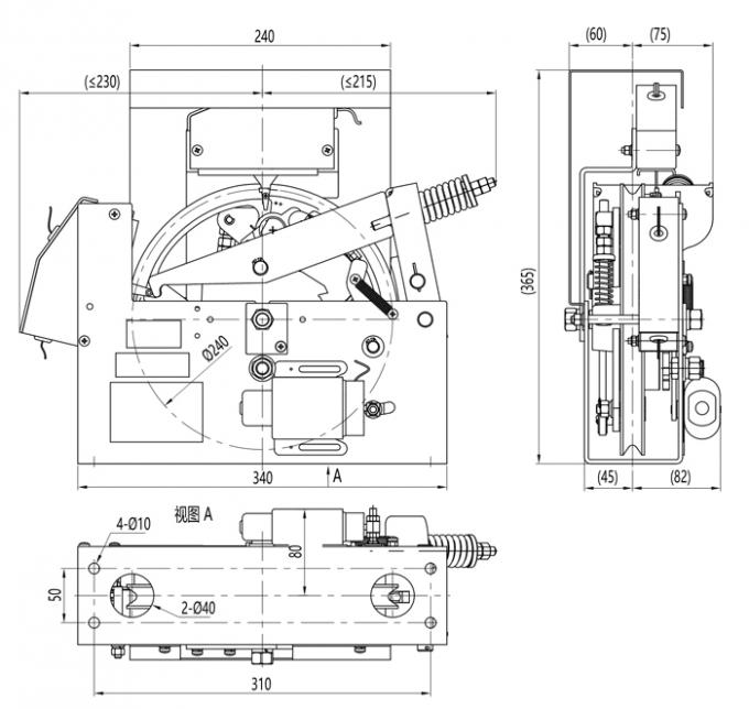 DC24V Elevator Overspeed Governor 500N Pulling With 240mm Sheave