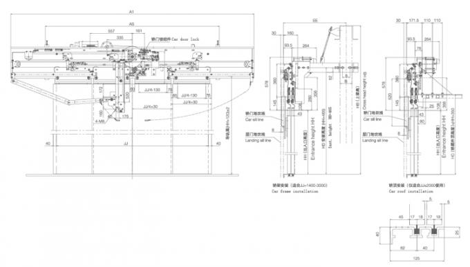 VVVF 4 Panels Center Opening Door Operator Using Synchronous Belt ...