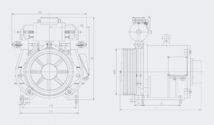 Single / Double Wrap Gearless Traction Machine For Passenger Elevator