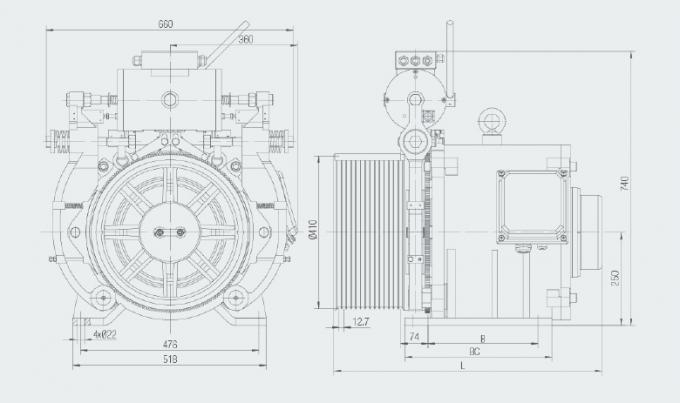 Single / Double Wrap Gearless Traction Machine For Passenger Elevator