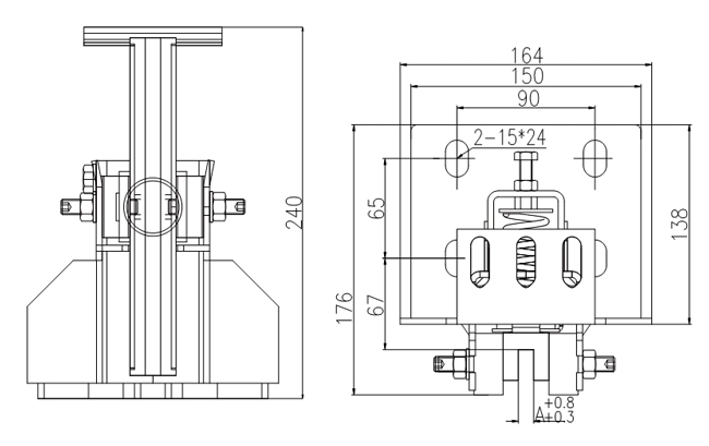High Speed Elevator Guide Rail Shoes 16 / 10mm For Lift Parts