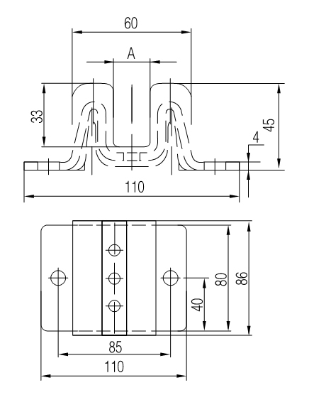 Passenger Elevator Sliding Guide Shoe For 10mm / 16mm Guide Rail