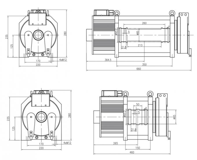 Elevator Gearless Traction Machine Permanent Magnet Synchronous Grooved ...