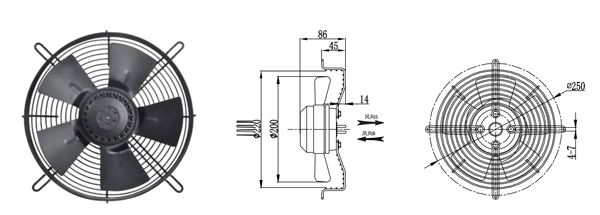 40 - 75W Axial Fan Motors Horizontal / Vertical Installation And ...