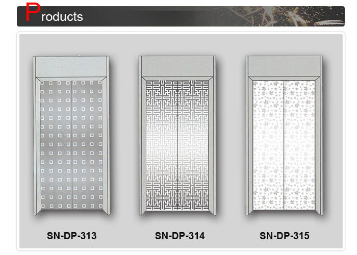 Door Panel Stainless Steel Elevator Cabin Decoration Centre / Side Opening