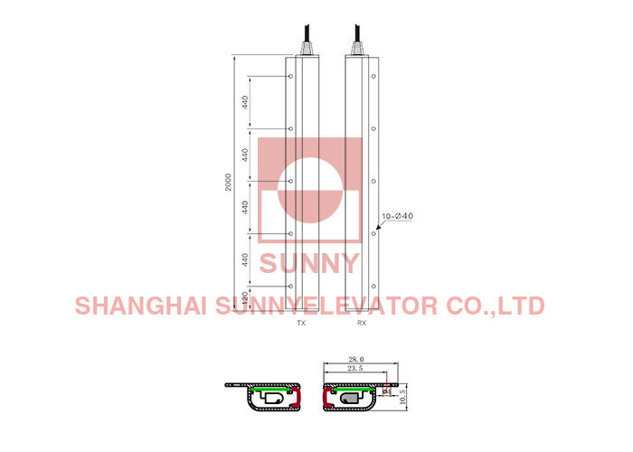 D Type Elevator Light Curtain Of Elevator Door Detector For Elevator ...