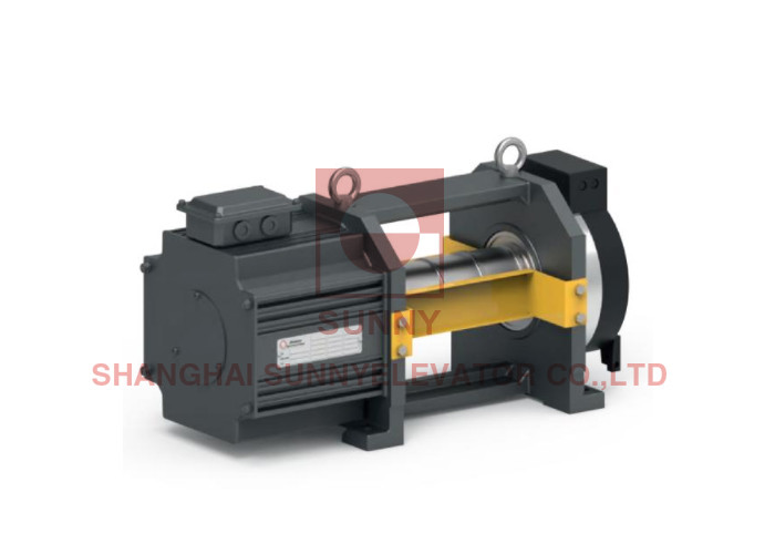 Poles 16 Elevator Gearless Traction Machine Nominal Torque 164Nm Short ...