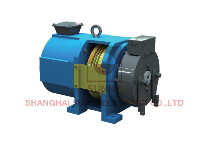 Elevators Gearless Traction Machine 220V / 380V, 2:1 Roping Single Wrap ...