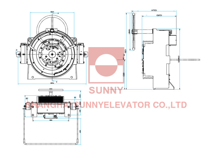 Rope Traction Machine For Heavy Load And High Speed Elevator Performance
