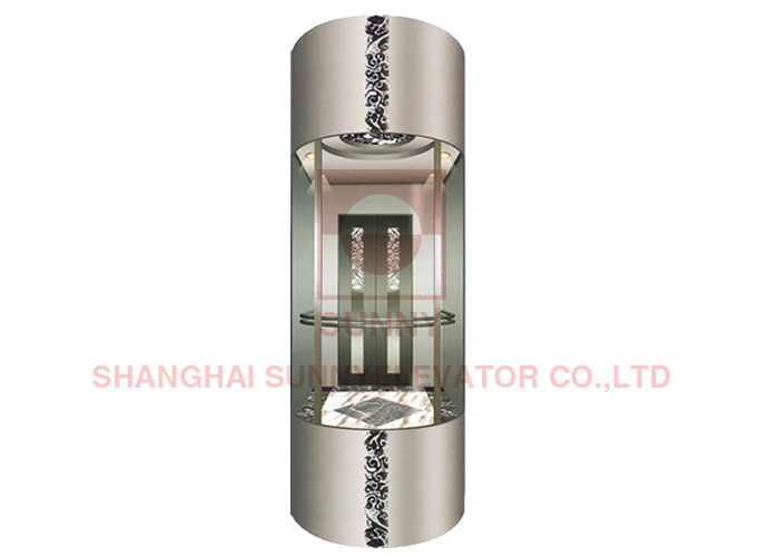 Semicircle Sightseeing Lift 1000kg Transparent Glass Observation Elevator
